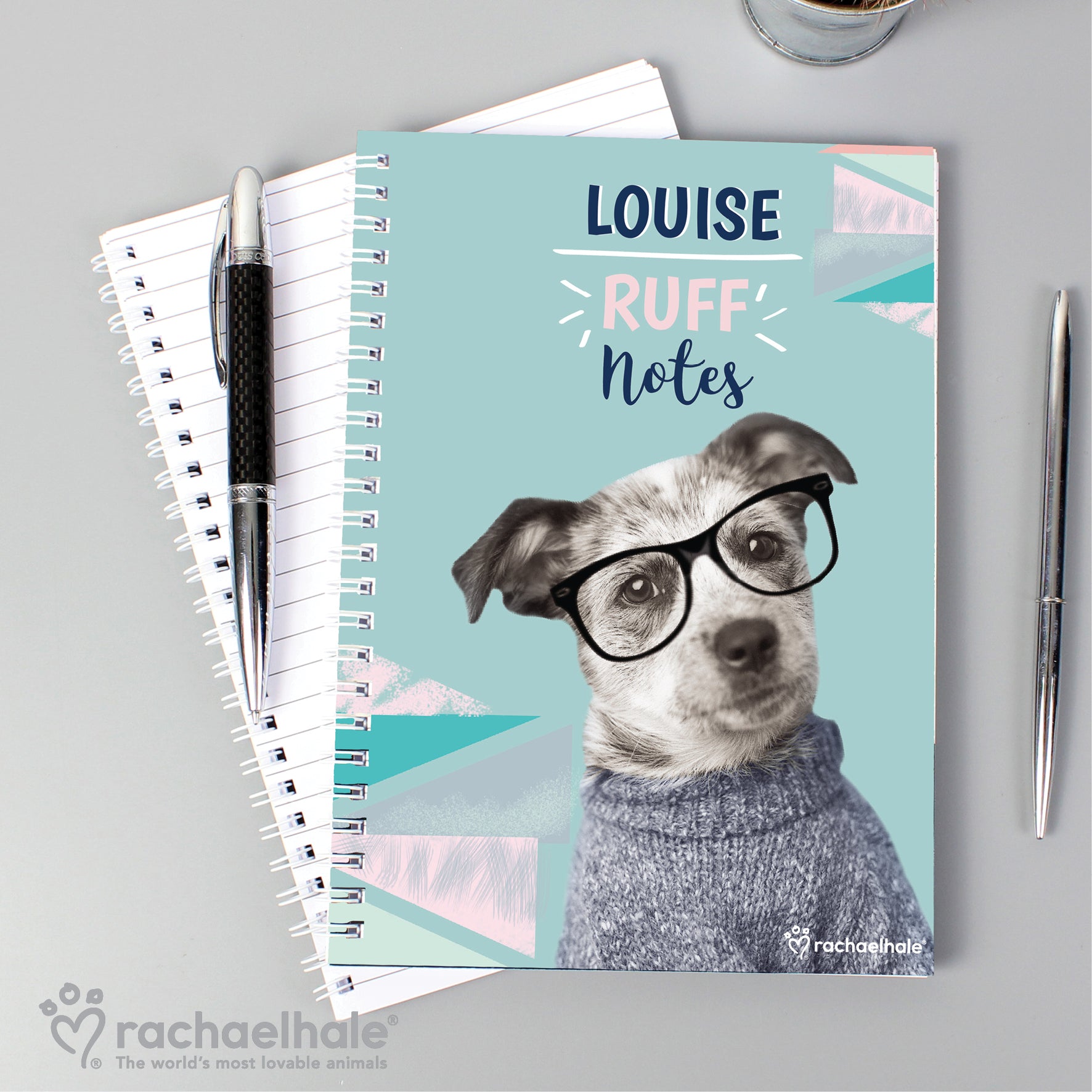 Personalised Rachael Hale 'Ruff Notes' Dog A5 Notebook - Personalise I ...