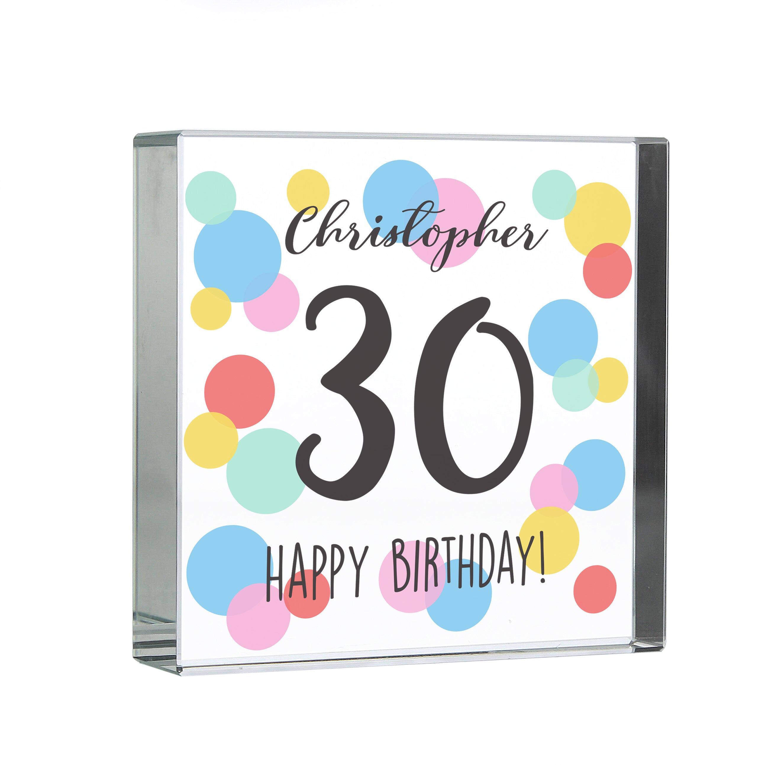 Personalised Birthday Colour Confetti Large Crystal Token - Personalis ...
