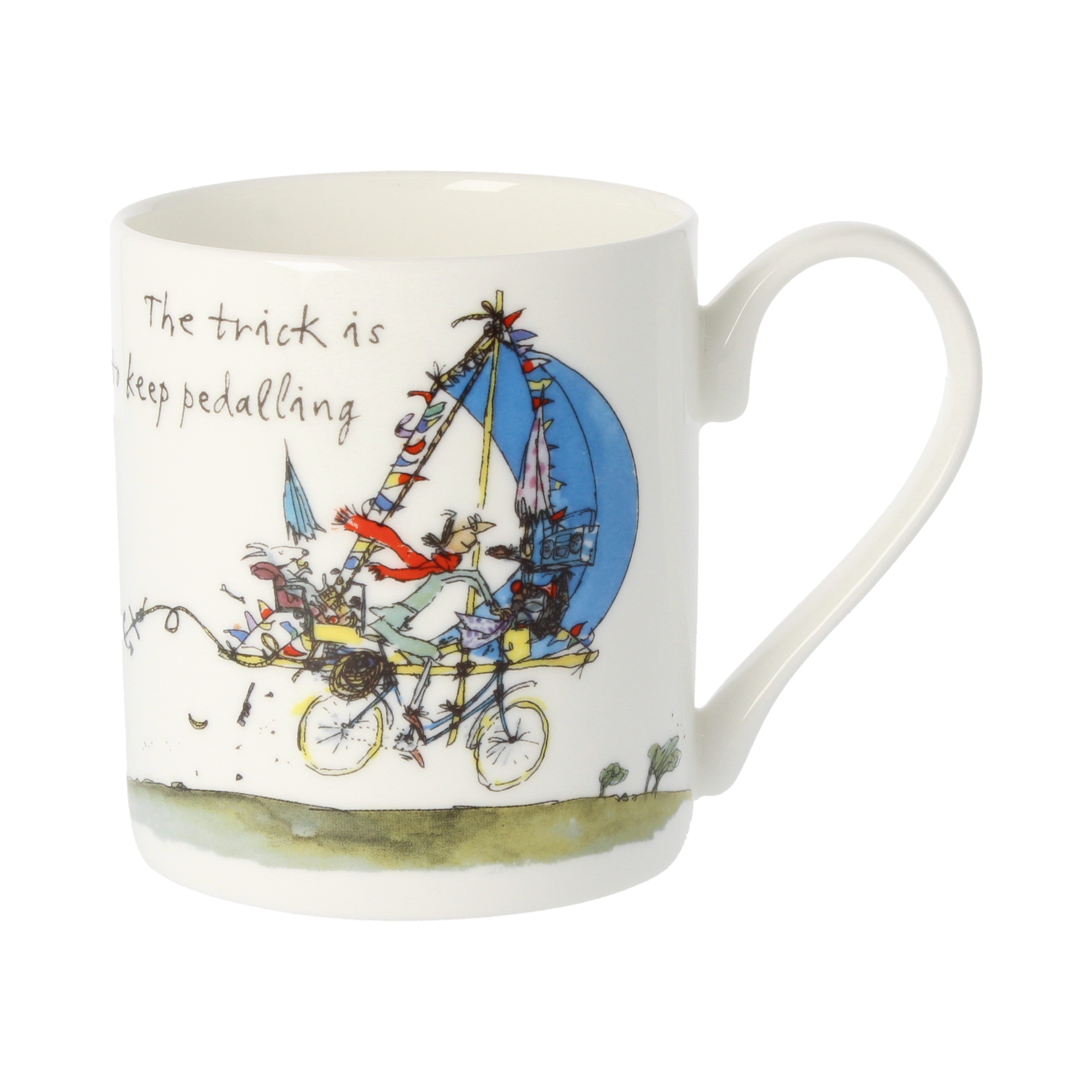 Quentin Blake The Trick Is To Keep Pedalling Bone China Mug – Love Kate's