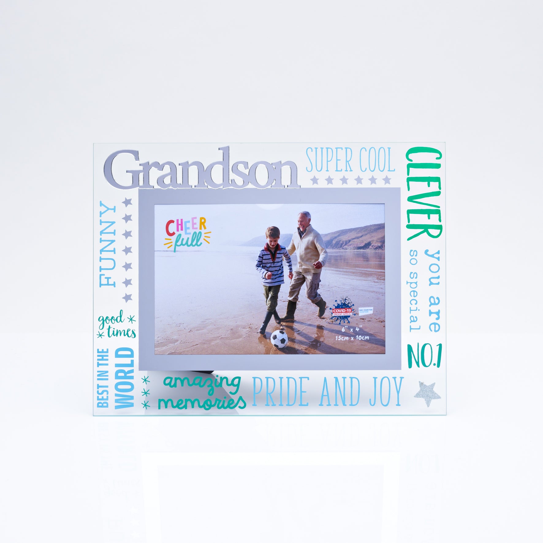 Grandson Photo Frame Freestanding Cheerfull Glass 6" X 4" Photo Frame ...