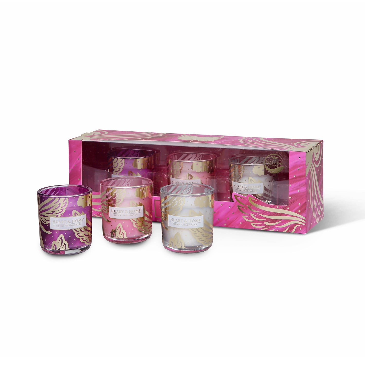 Heart & Home Mini Pink Scented Candle Collection Christmas Gift Set ...