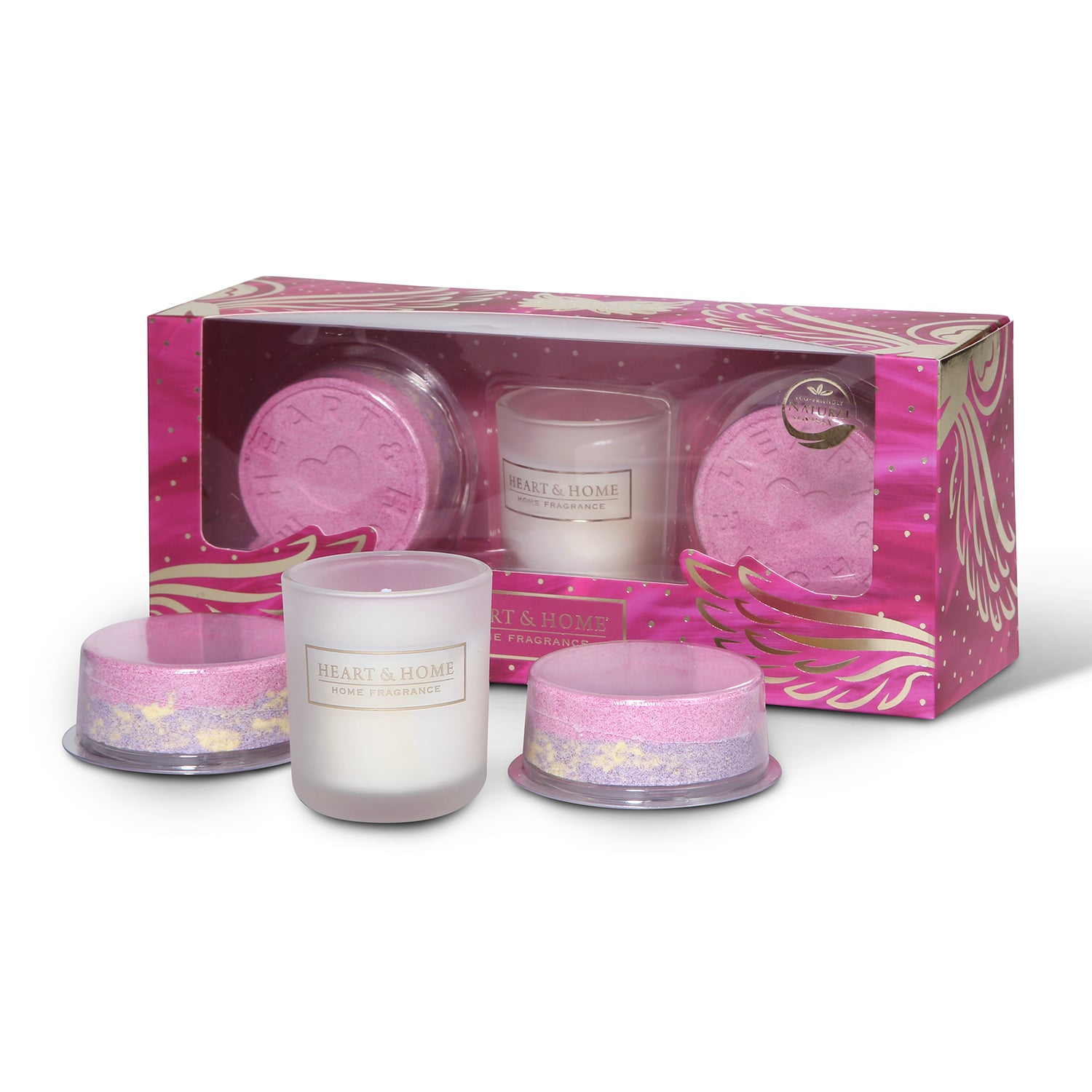 Heart & Home Guardian Angel Candle & Bath Bomb Gift Set In Gift Box ...