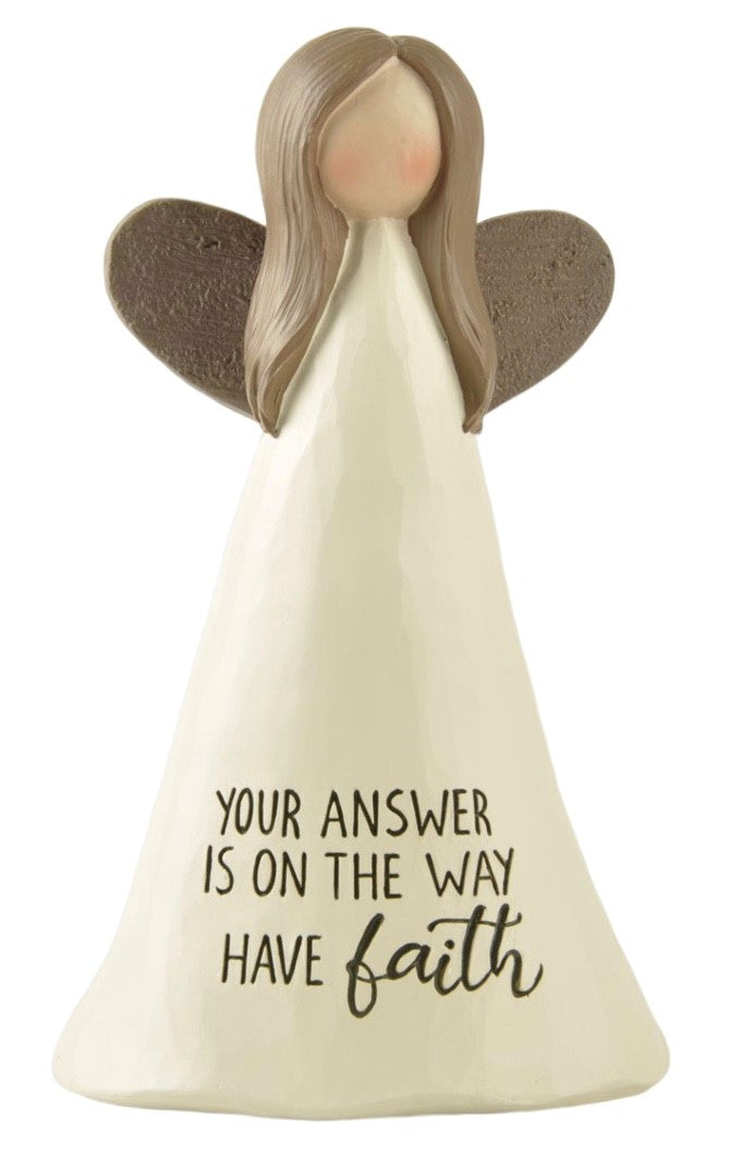 Feather & Grace Angel Figurine Answer Is On The Way Have Faith Guardia ...