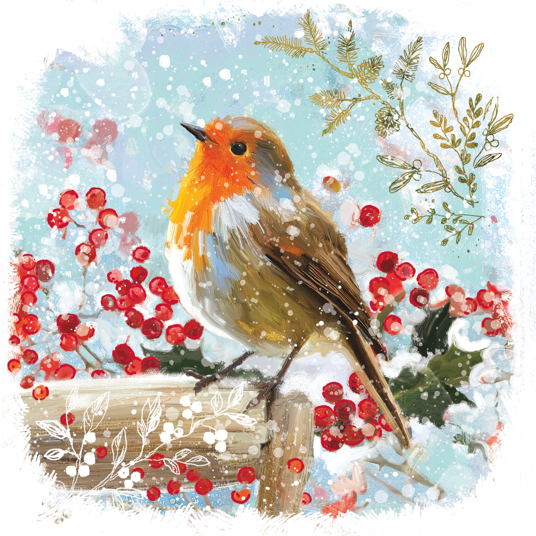 Pack of 8 Festive Robin Red Breast NSPCC Charity Christmas Cards – Love ...