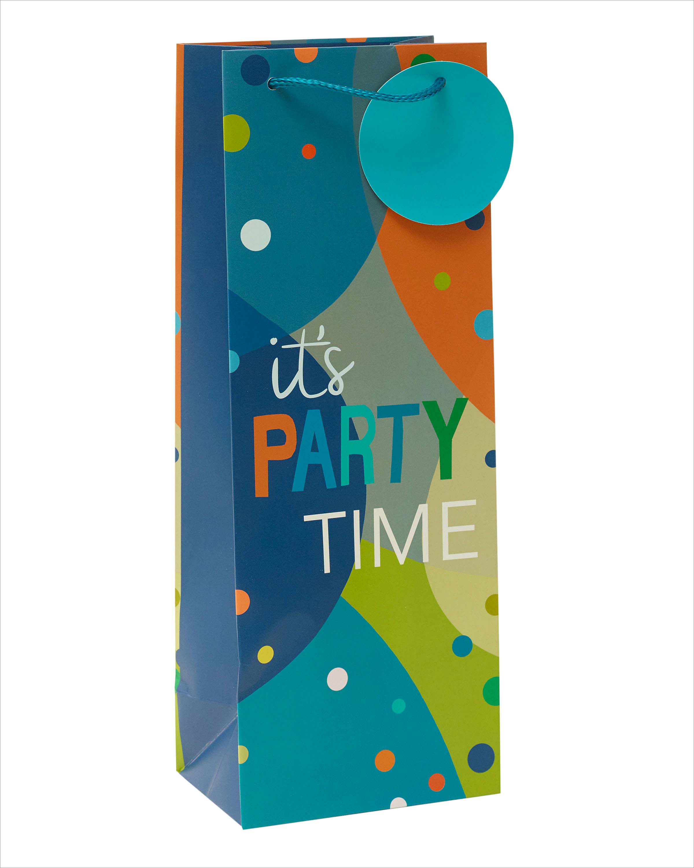 It's Party Time Blue Themed Bottle Gift Bag With Tag – Love Kate's