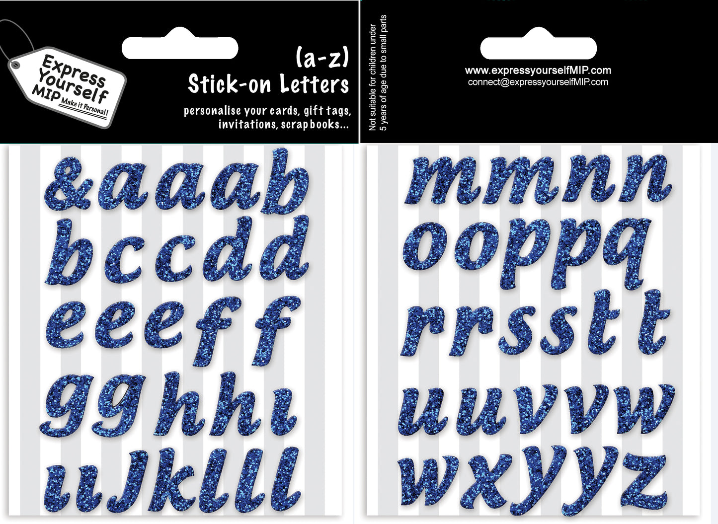 a-z Blue Alphabet Lower Case Letters DIY Card Toppers – Love Kate's