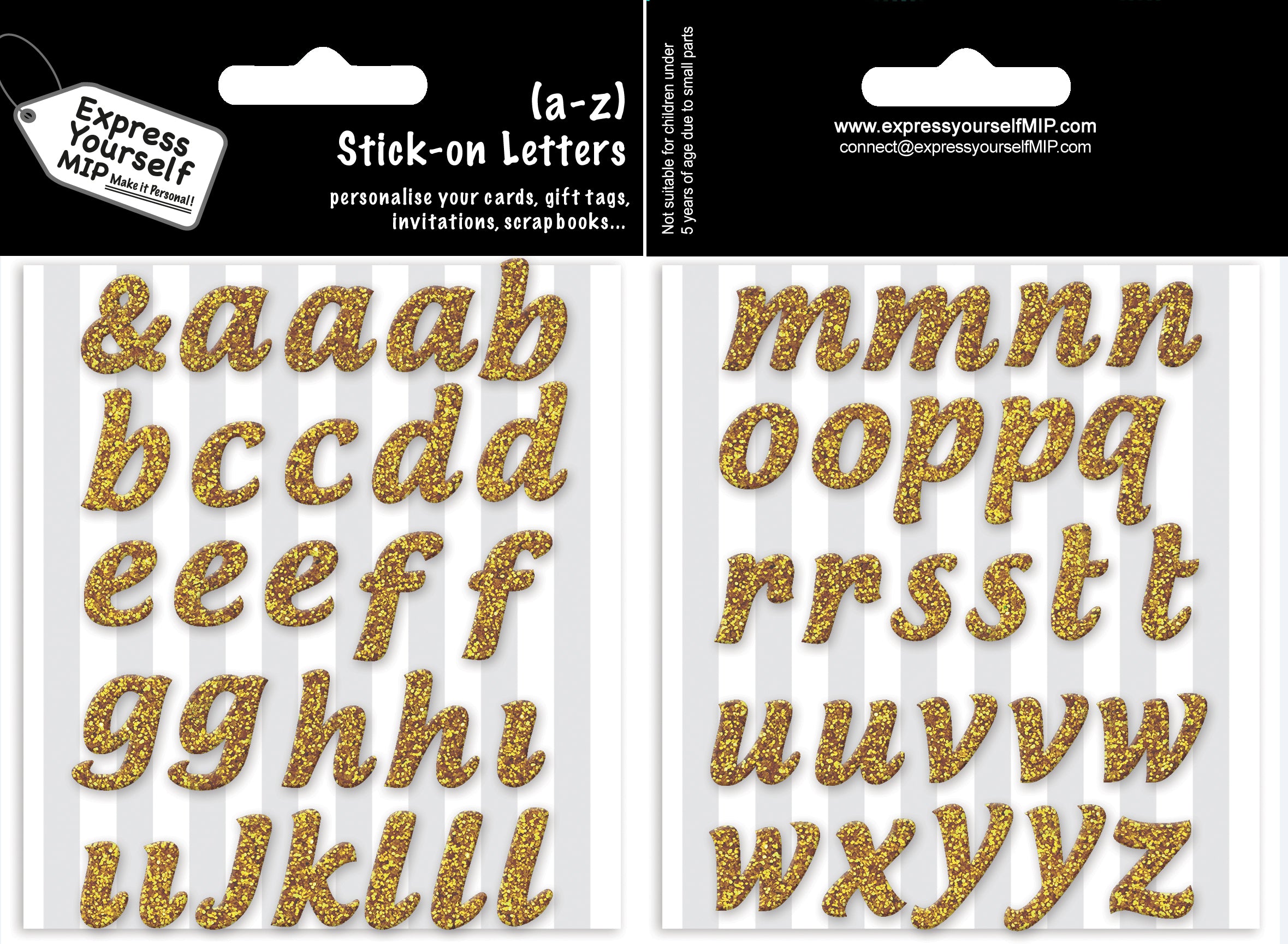 a-z Gold Alphabet Lower Case Letters DIY Card Toppers – Love Kate's