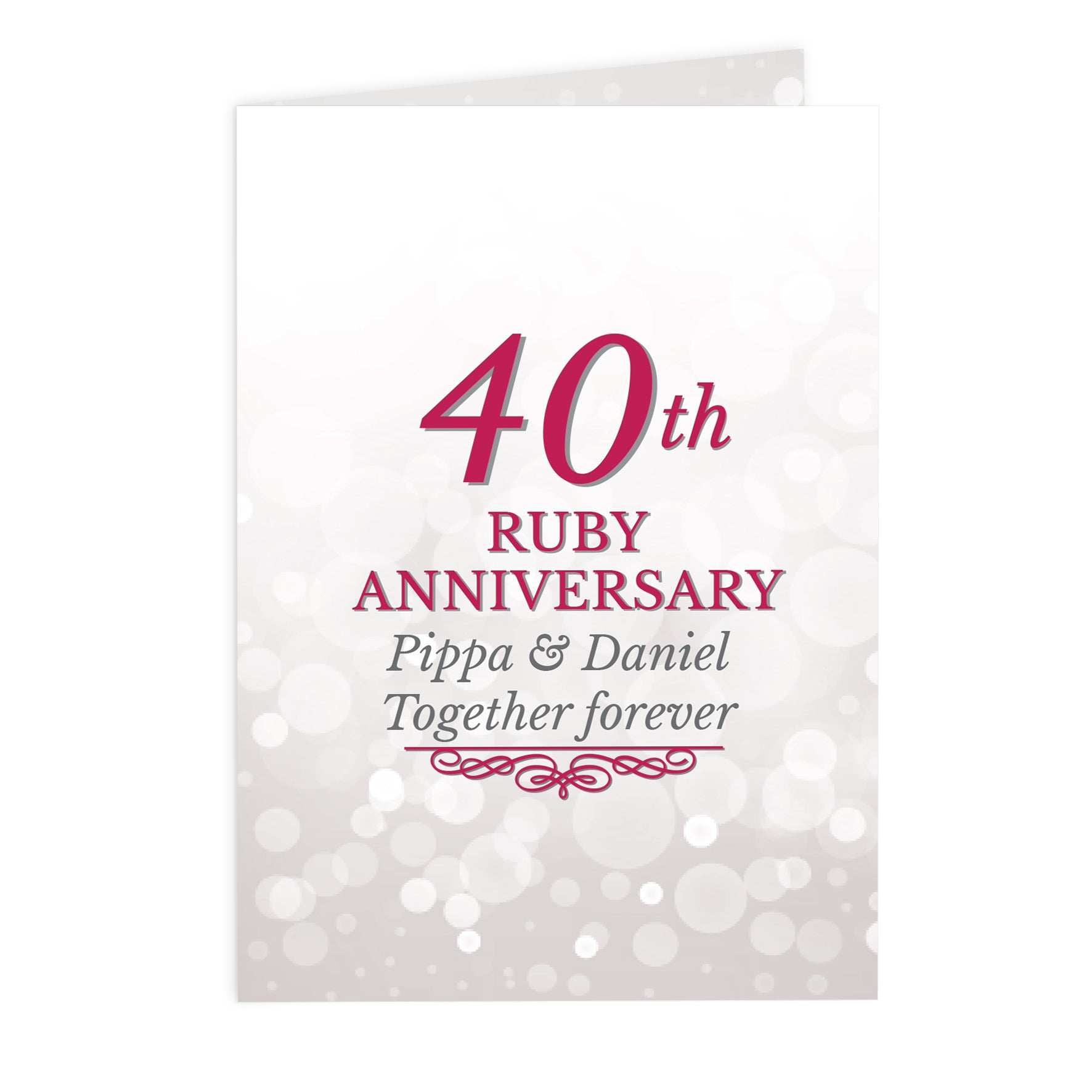 Personalised 40th Ruby Anniversary Card Add Any Name - Personalise It ...