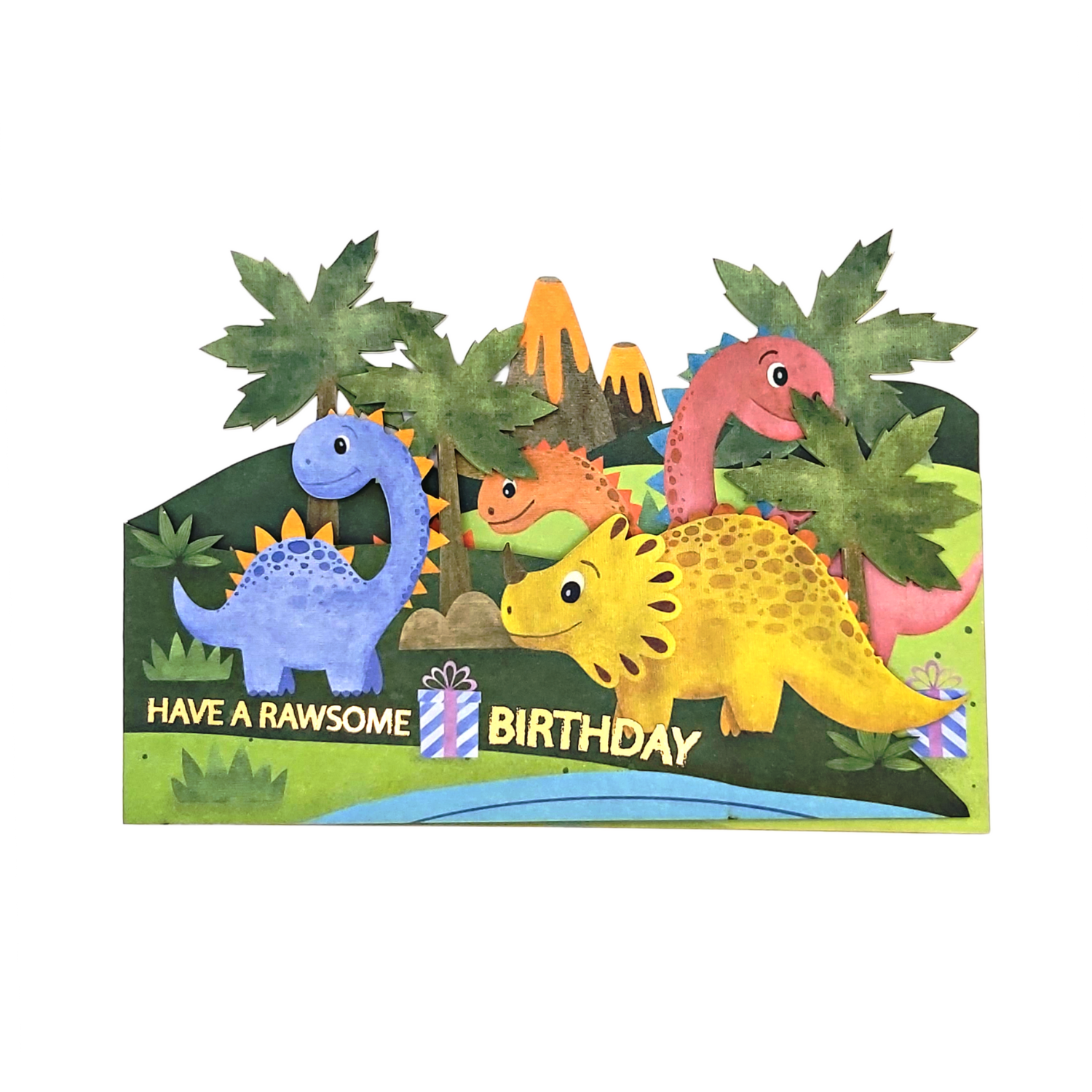 Dinosaurs Rawsome 3D Pop Up Birthday Card For Child – Love Kate's