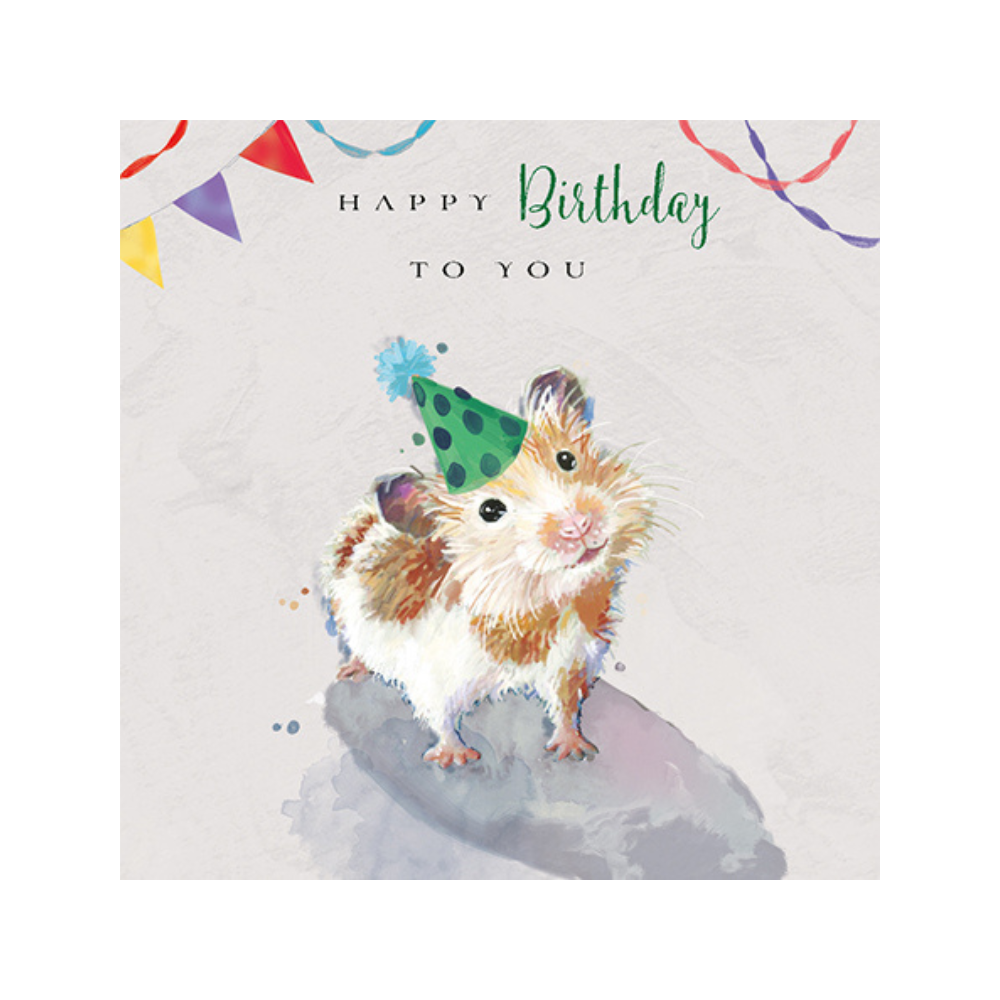 Hamster In A Party Hat Happy Birthday Greeting Card – Love Kate's