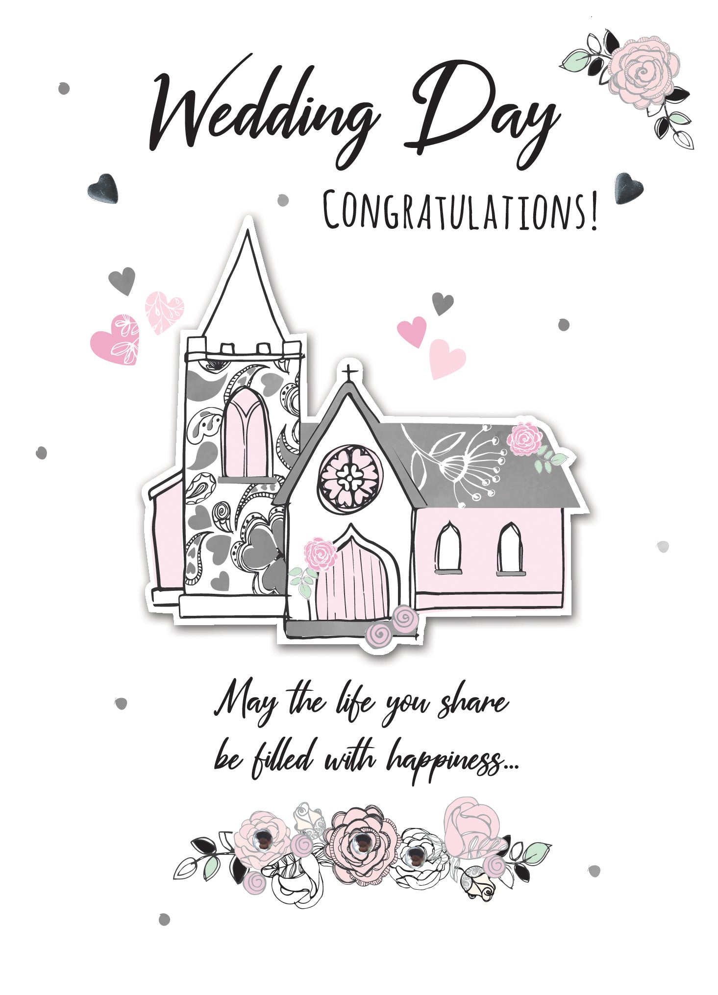 Wedding Day Congratulations! Embellished Wedding Greeting Card – Love ...