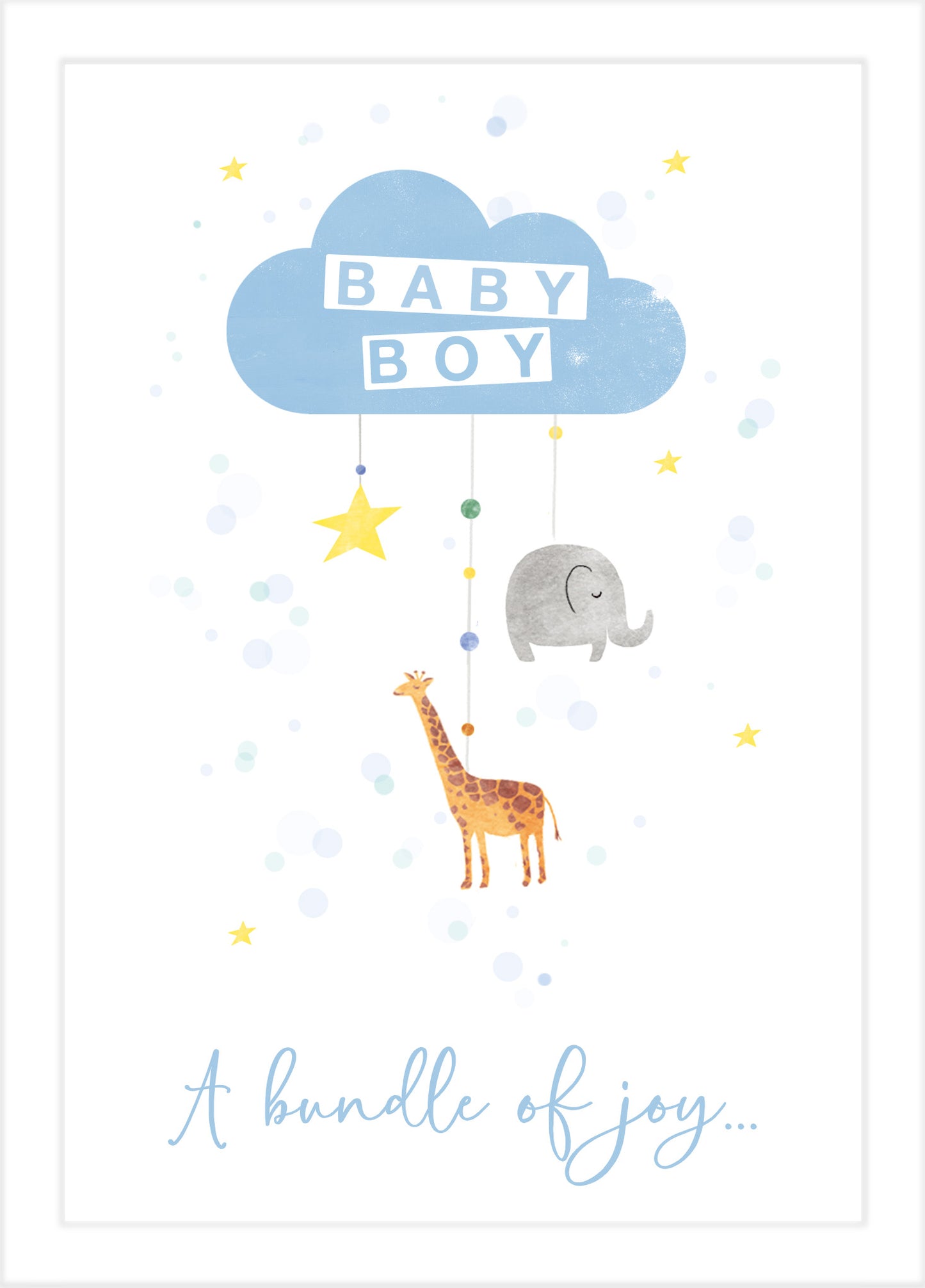 Baby Boy A Bundle Of Joy New Baby Card – Love Kate's