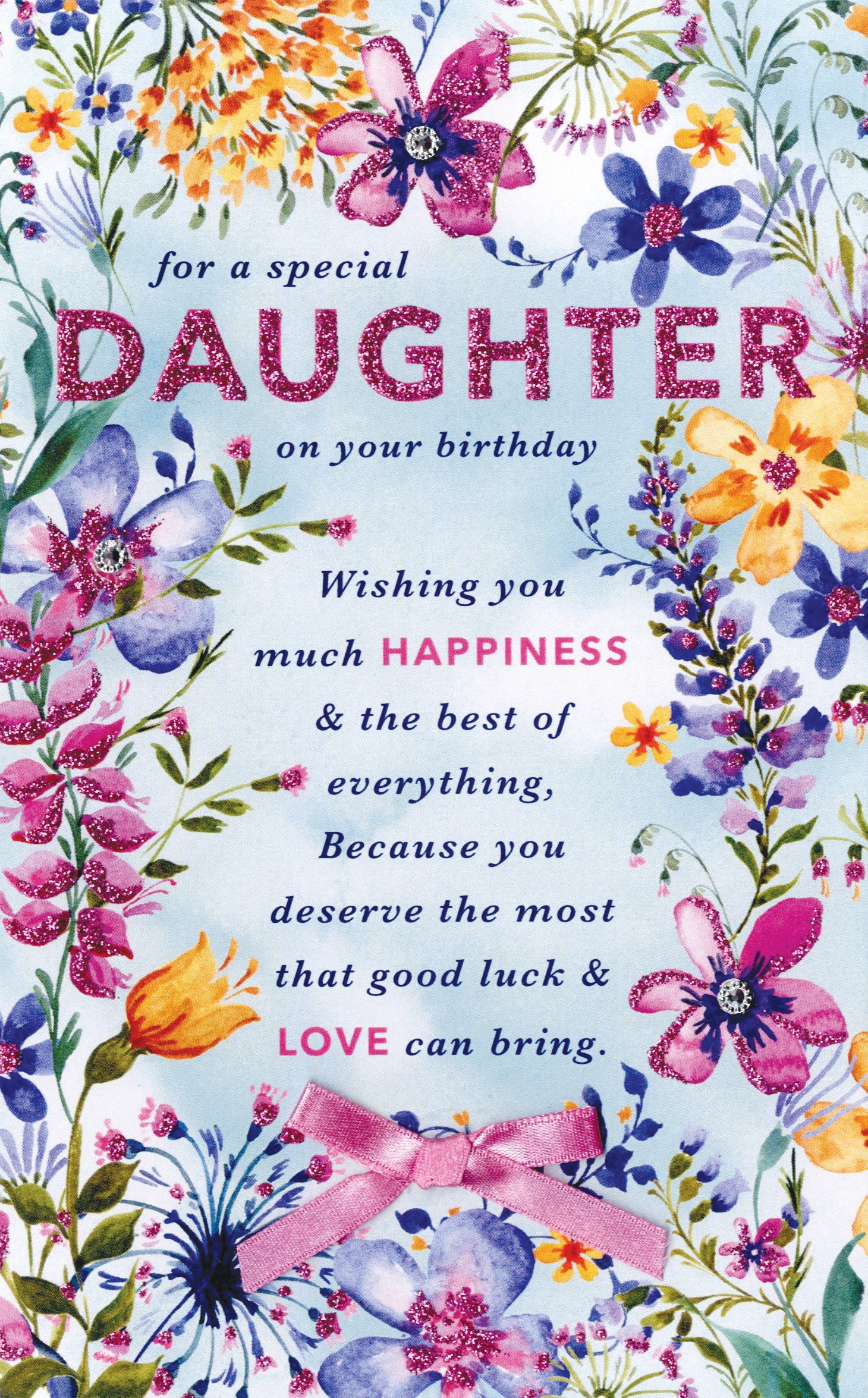 Special Daughter Embellished Poetic Birthday Greeting Card – Love Kate's
