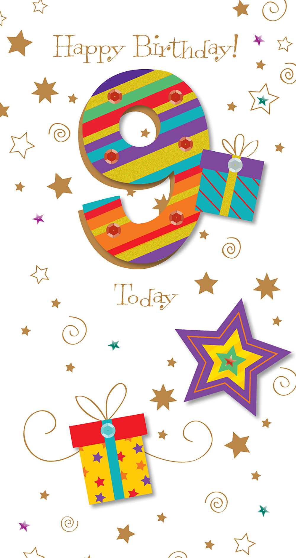 Childs 9th Birthday 9 Today Embellished Greeting Card – Love Kate's