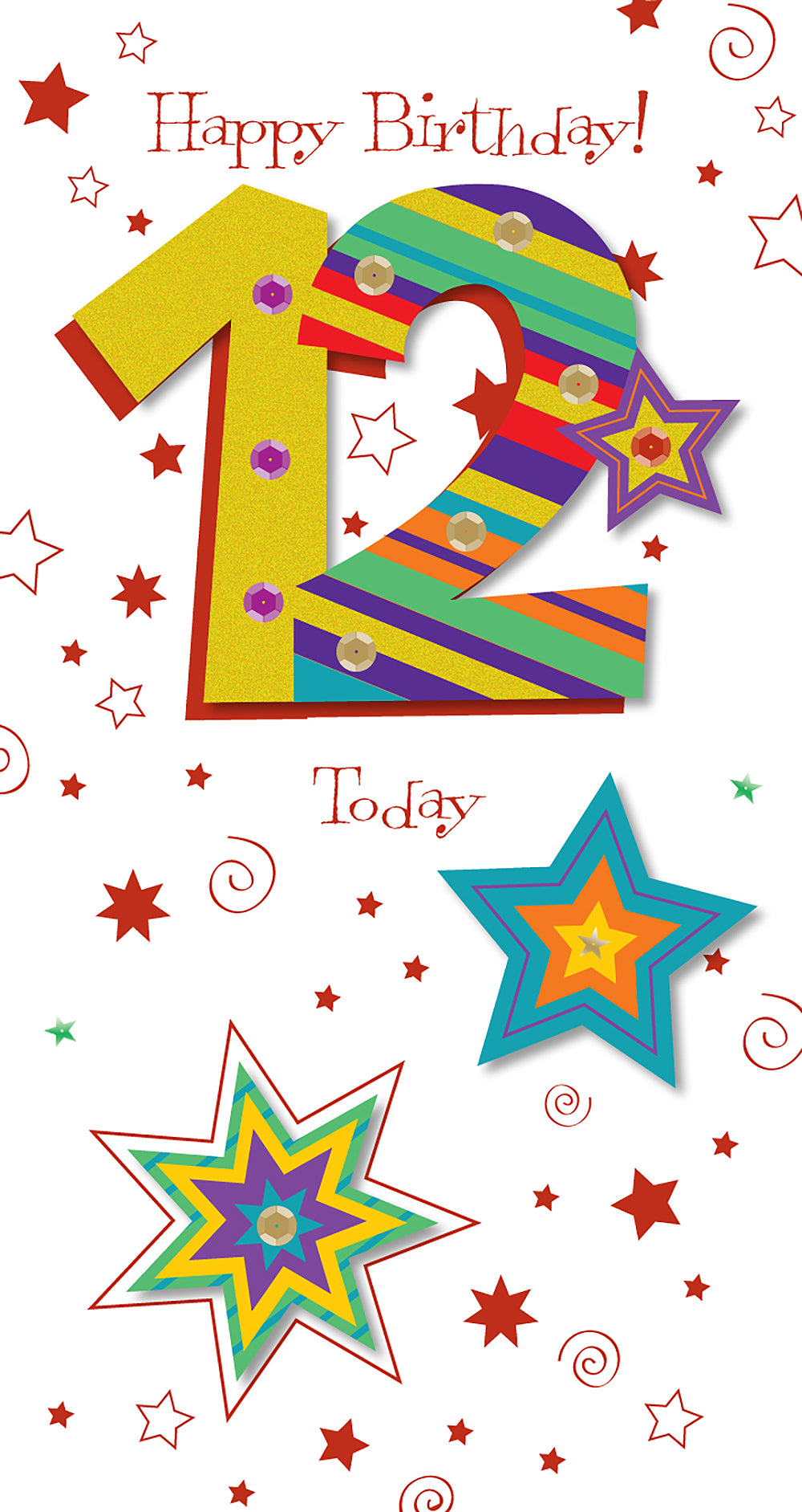 Childs 12th Birthday 12 Today Embellished Greeting Card – Love Kate's