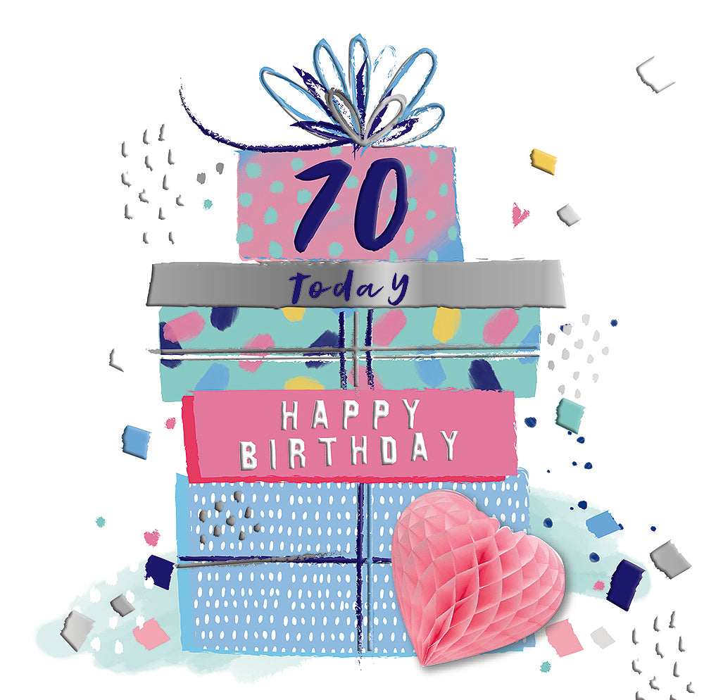 70 Today Fold Out Honeycomb 70th Birthday Greeting Card – Love Kate's