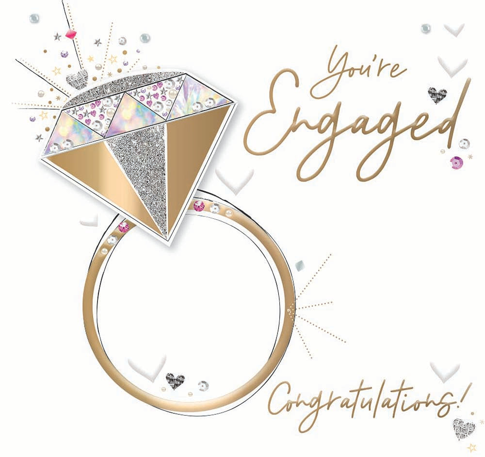 Congratulations Your Engaged Embellished Engagement Card – Love Kate's