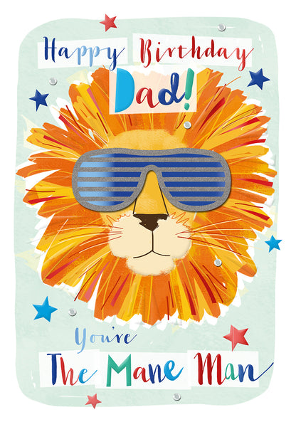 Dad The Mane Man Embellished Birthday Greeting Card – Love Kate's