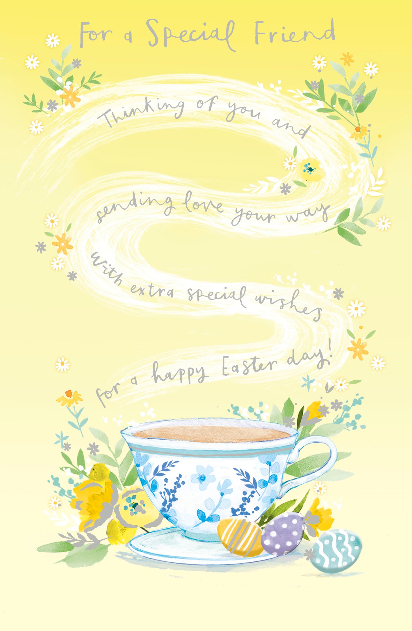 Thinking Of You Special Friend Tea-Riffic Easter Card Traditional Gree ...