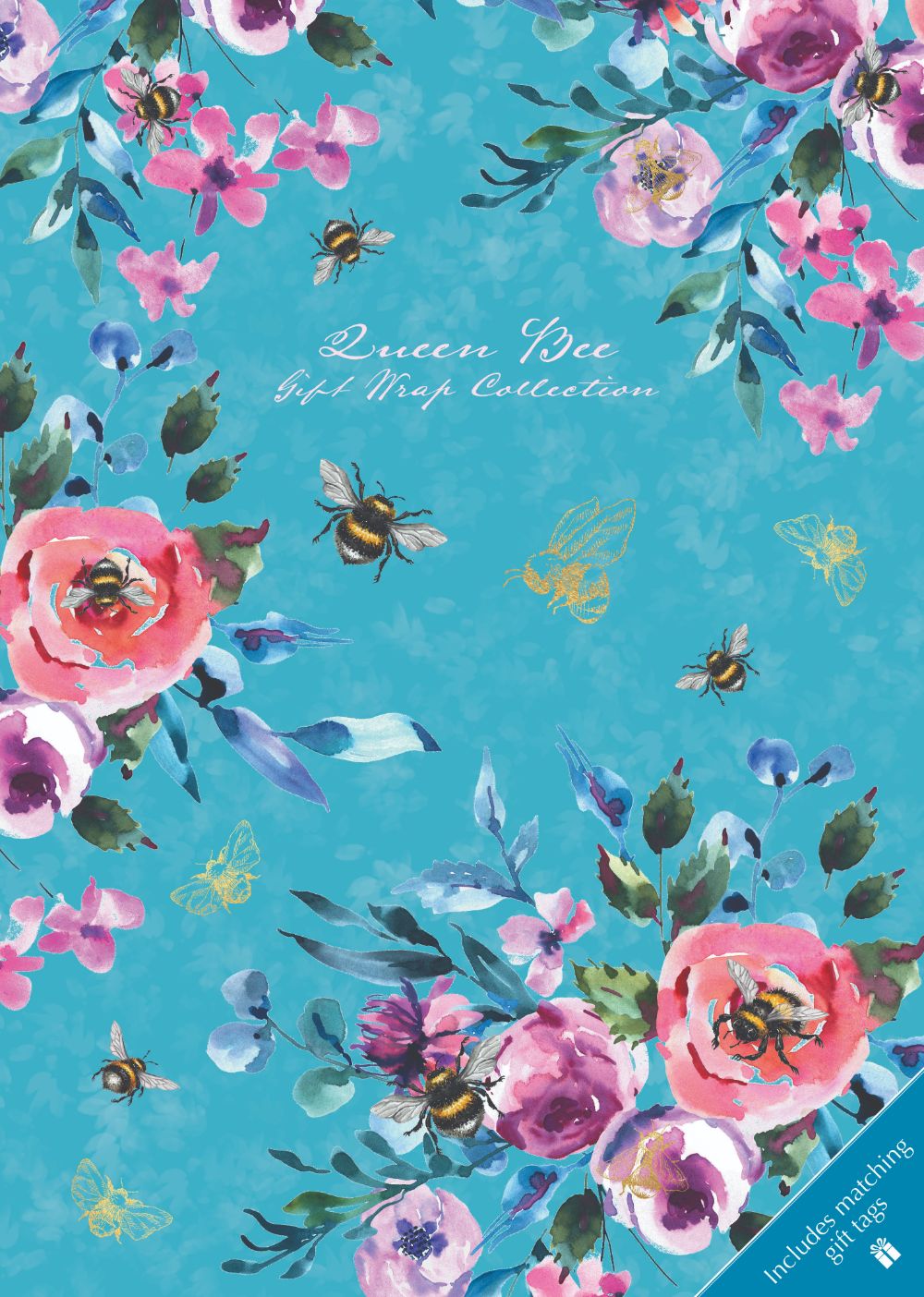 Gifted Stationery Queen Bee Gift Wrap Collection Sheets Wrapping Paper ...
