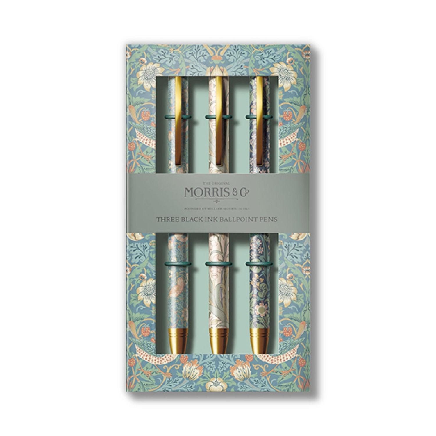 William Morris Set Of 3 Gift Boxed Pens In Assorted Designs – Love Kate's