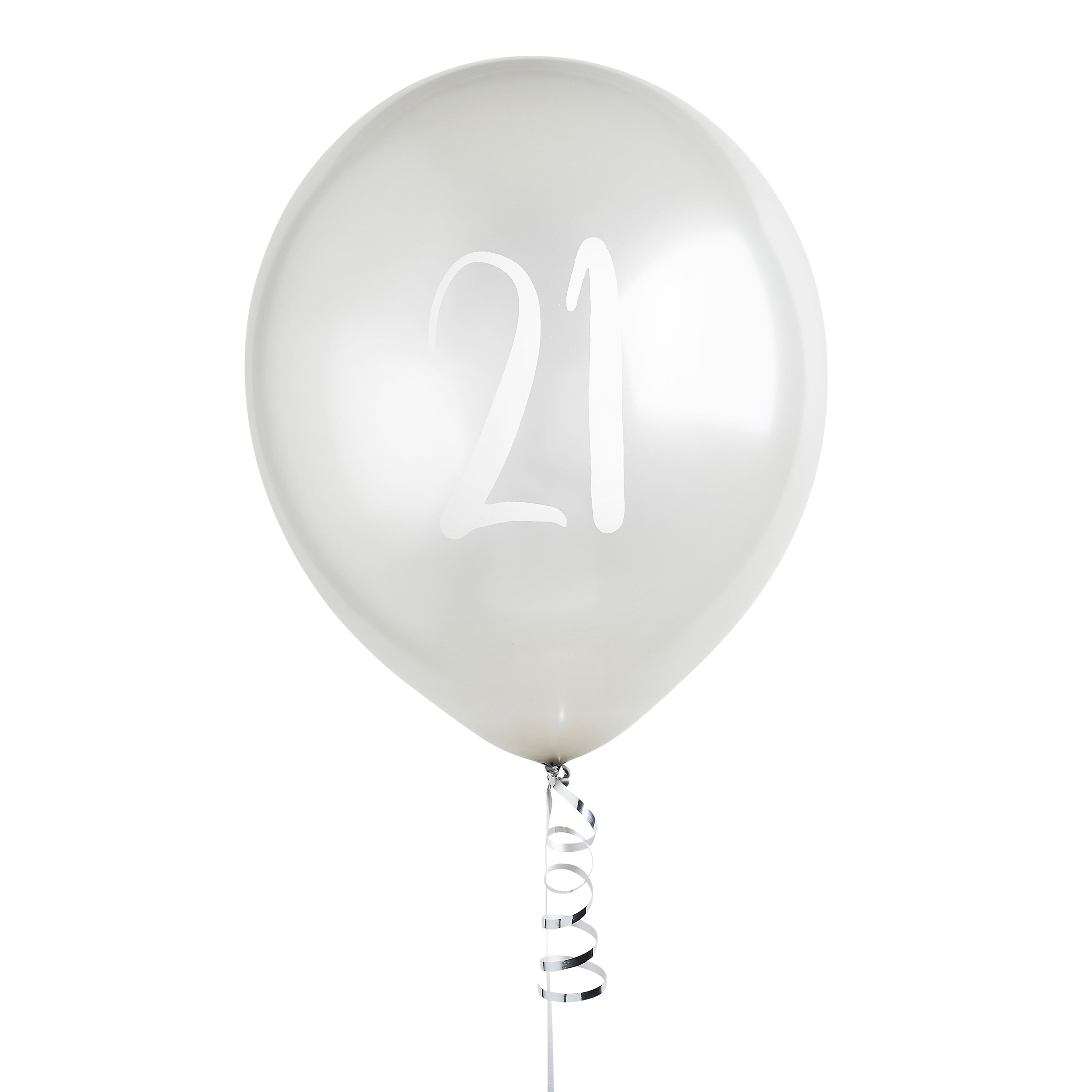 Hootyballoo 5 Pack Silver Number '21' Balloons Party Decorations Party ...