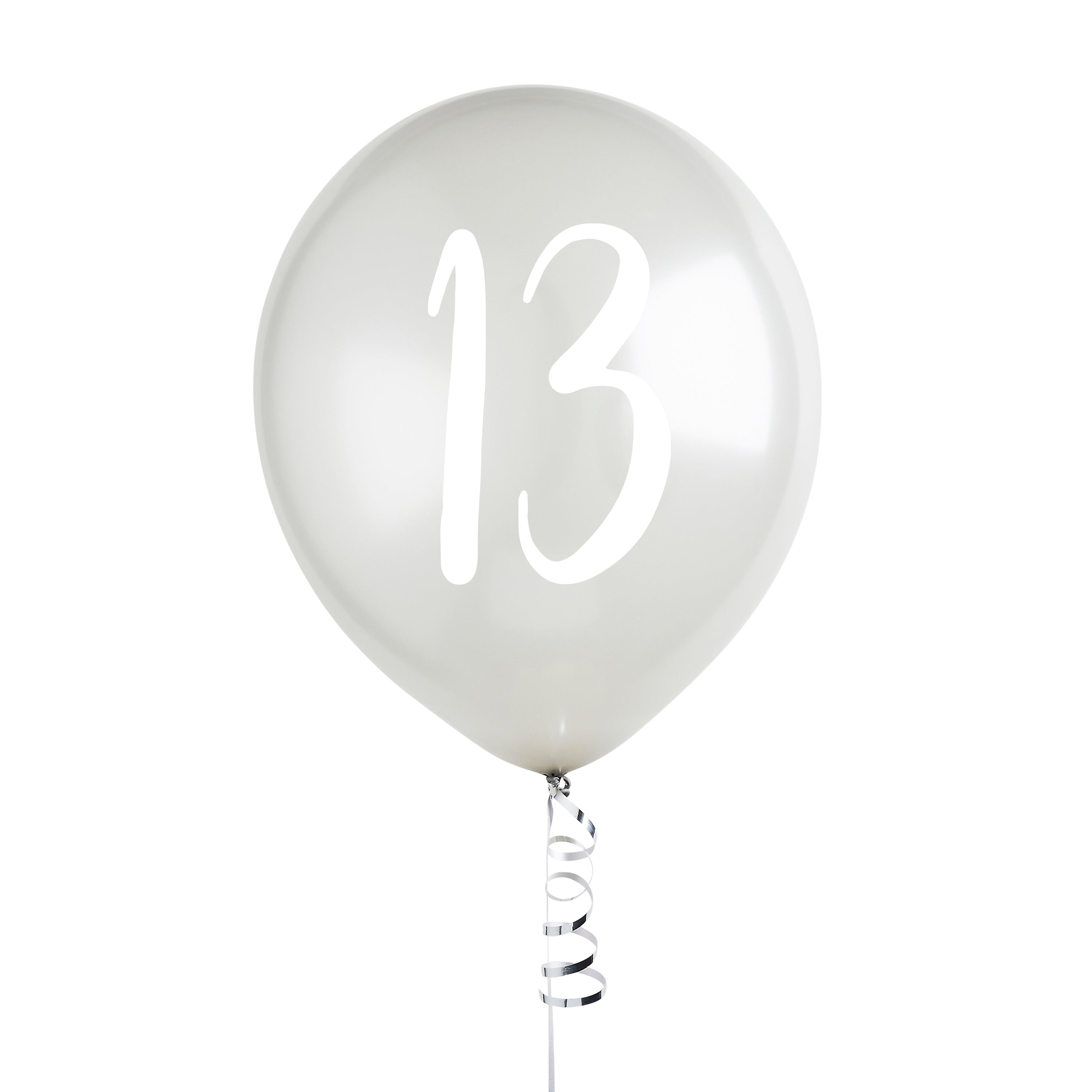 Hootyballoo 5 Pack Silver Number '13' Balloons Birthday Partyware ...