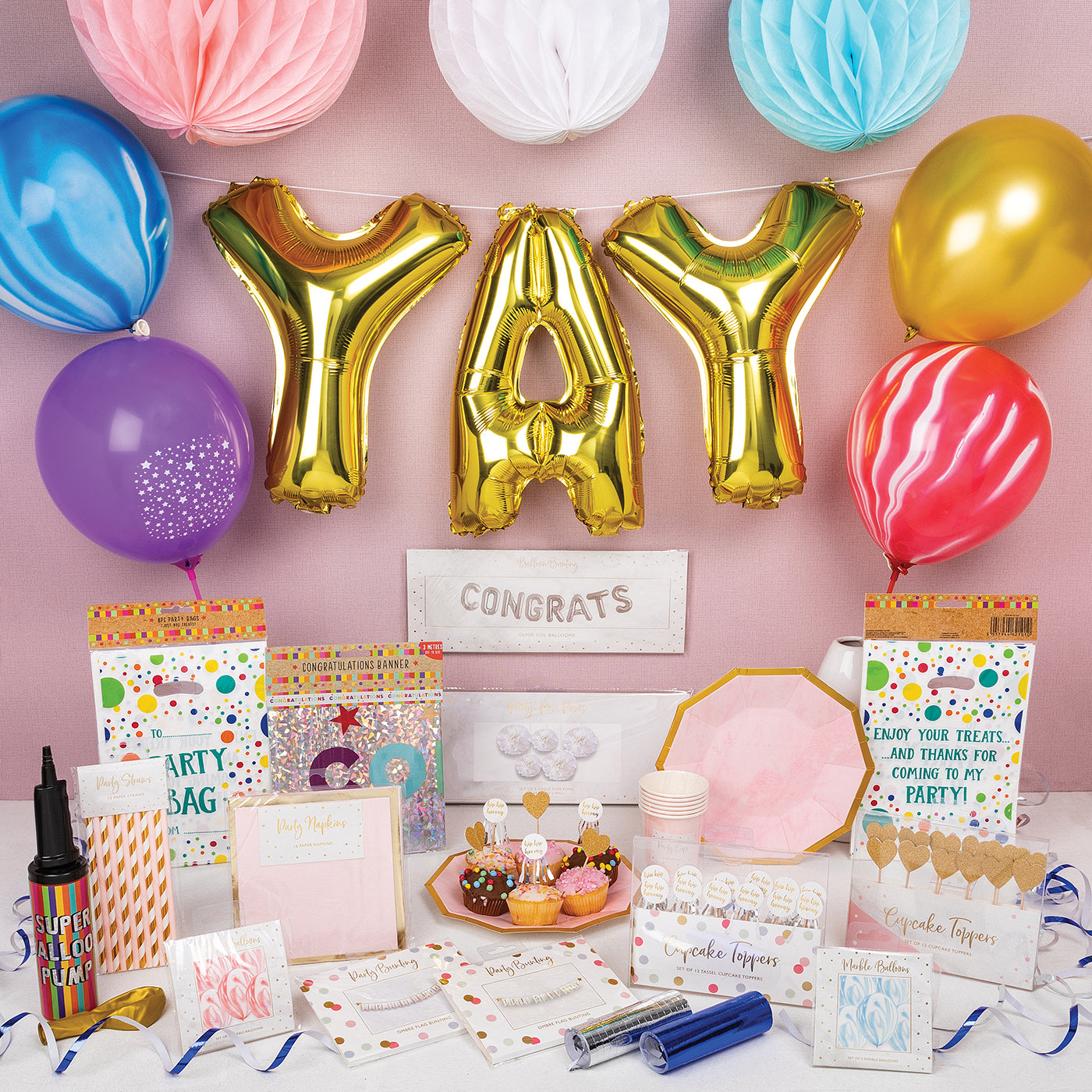 Congrats Silver Foil Balloon Party Bunting Kit – Love Kate's