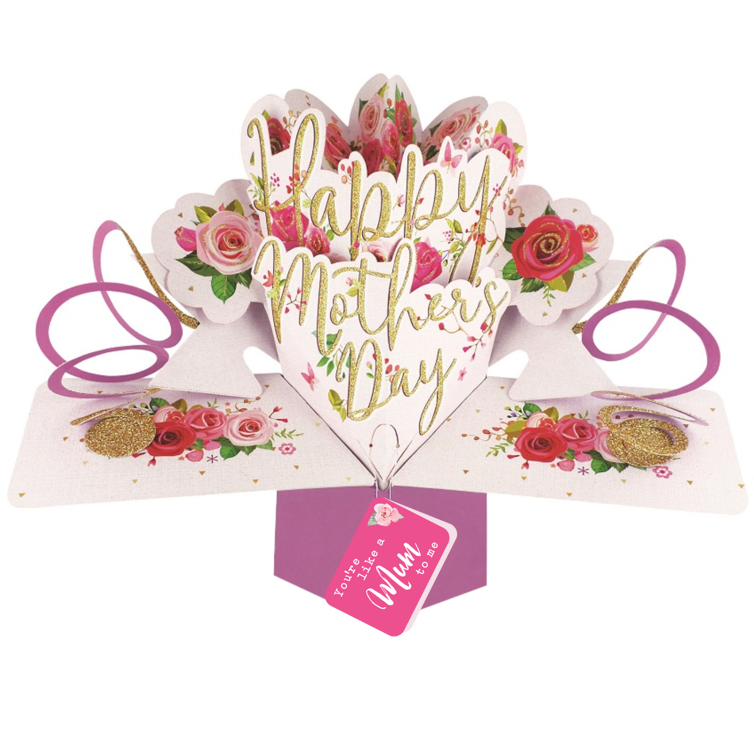You're Like A Mum To Me Happy Mother's Day Roses Pop Up Card – Love Kate's