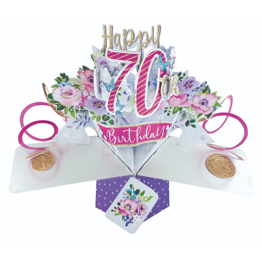 Happy 70th Birthday Pop-Up Greeting Card – Love Kate's