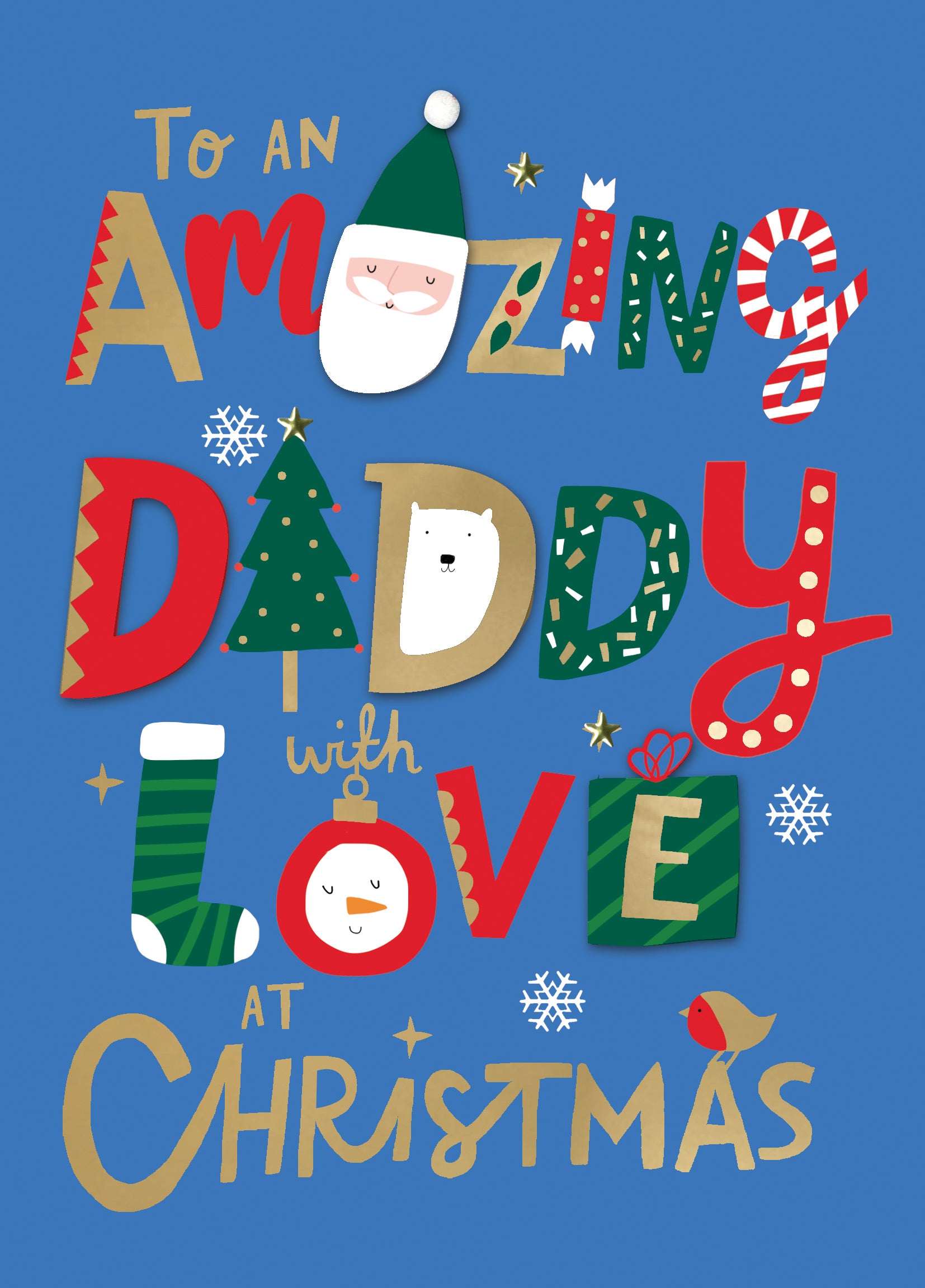 An Amazing Daddy At Christmas Hand-Finished Christmas Card – Love Kate's