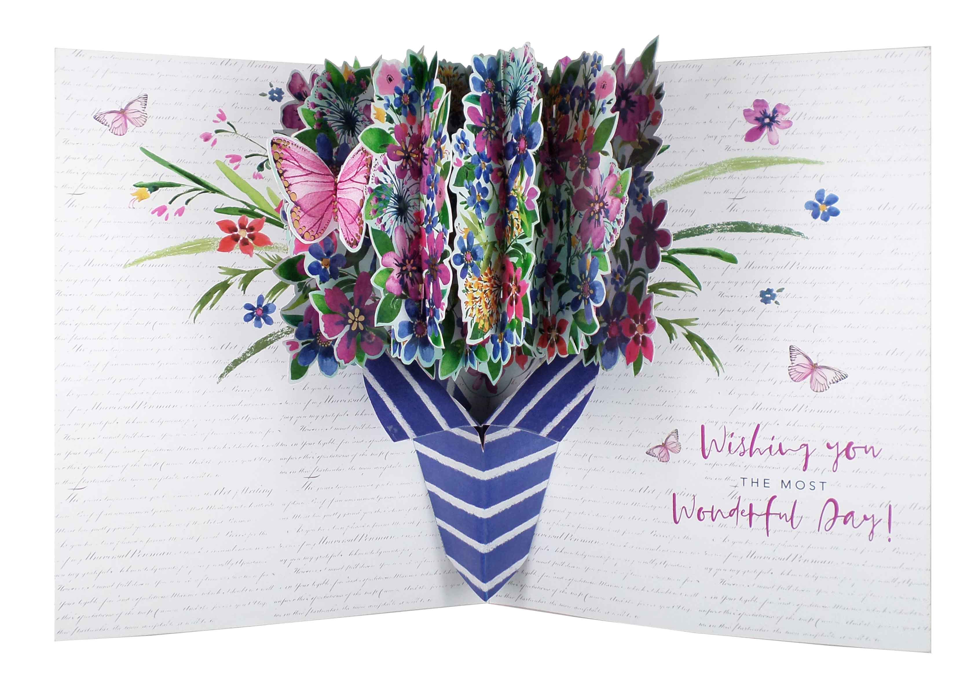 Pop Out Floral Birthday Flower Bouquet Card Just WOW! – Love Kate's