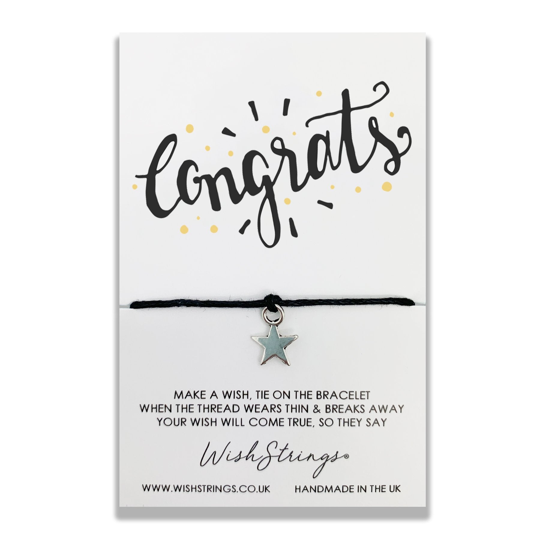 Congrats Wish String Bracelet With Lucky Charm – Love Kate's