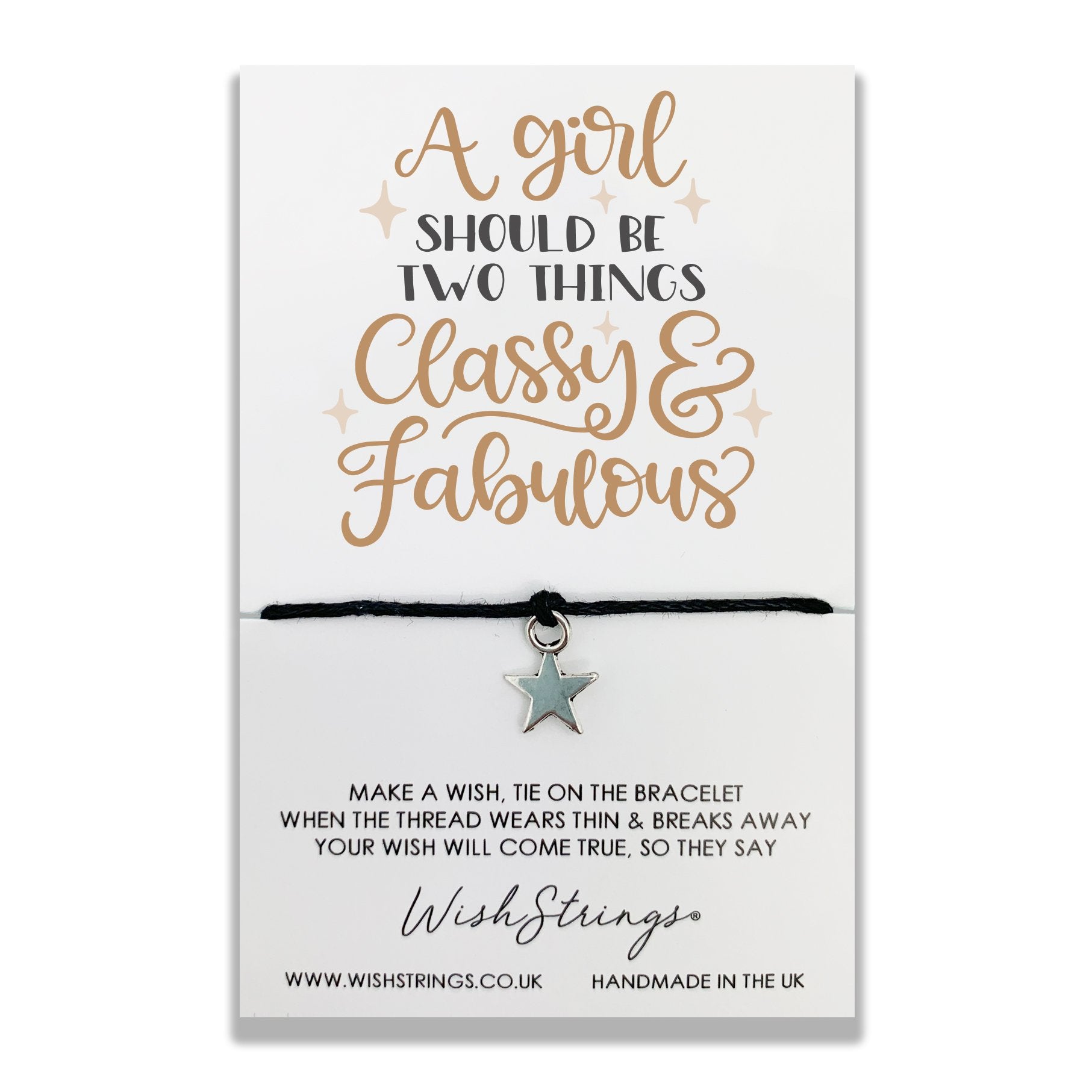Classy & Fabulous Wish String Bracelet With Lucky Charm – Love Kate's