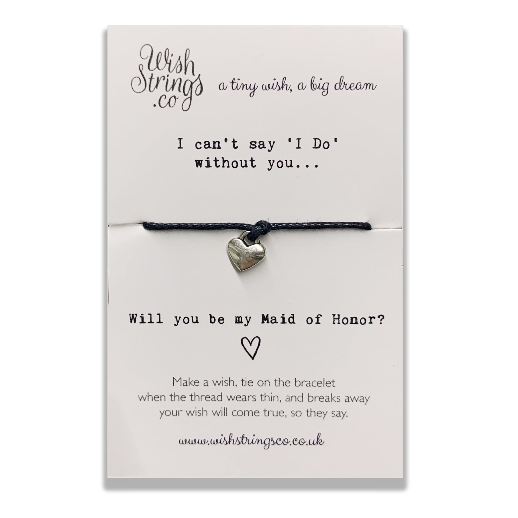 Be My Maid Of Honor? Wish String Bracelet With Lucky Charm – Love Kate's