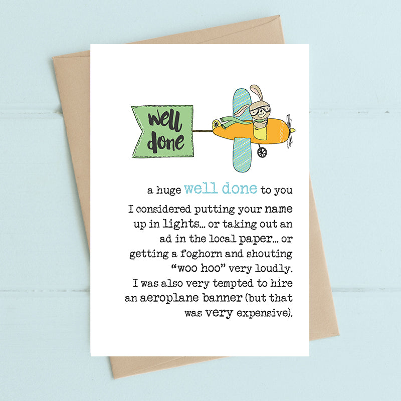 A Huge Well Done To You Woo Hoo Greeting Card – Love Kate's