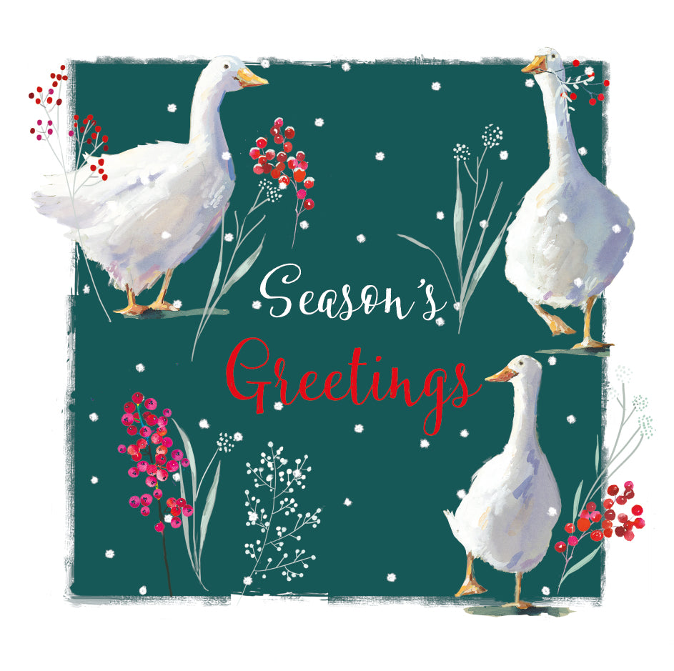 Christmas Geese Greetings Christmas Greeting Card – Love Kate's