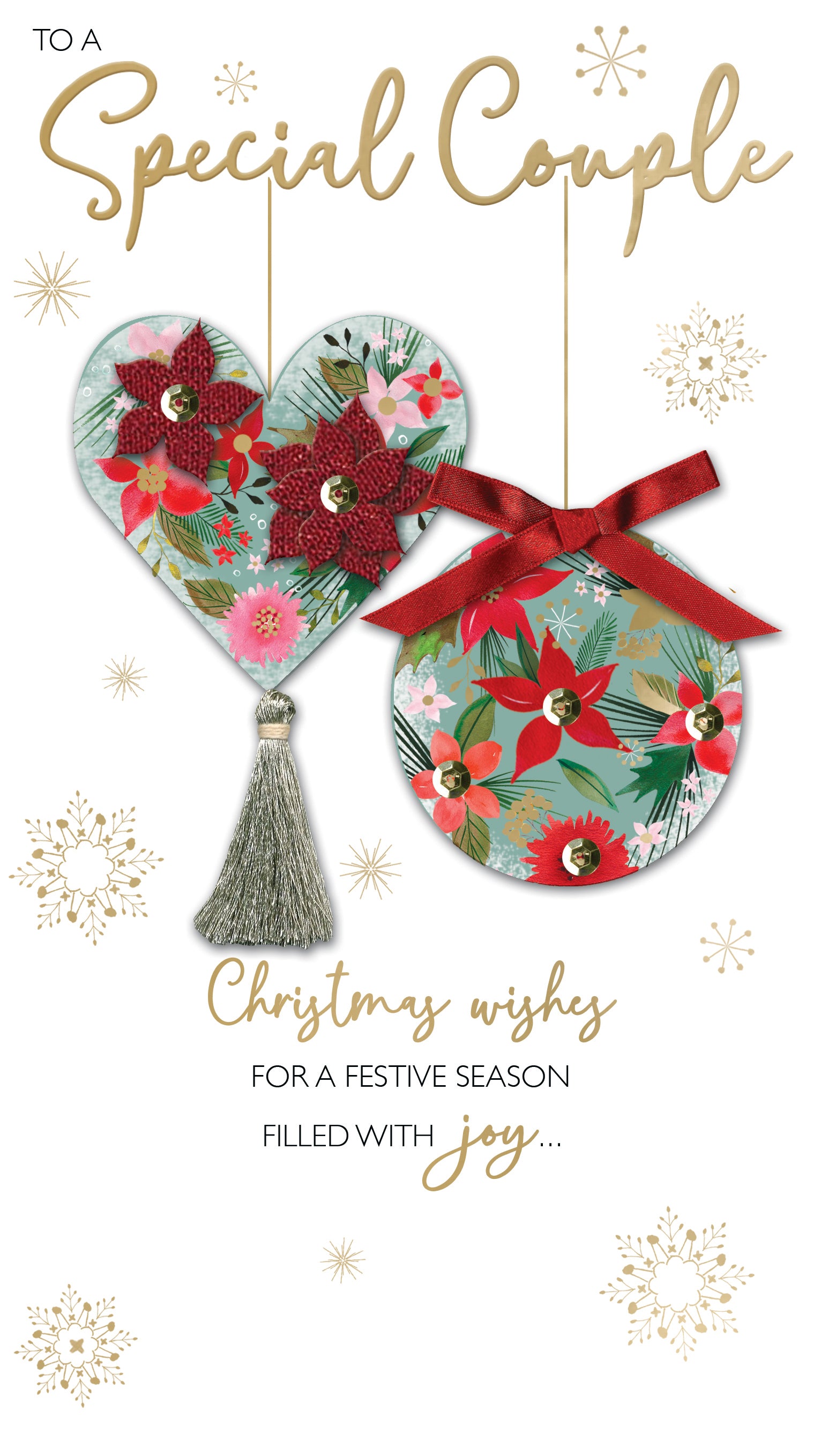 Special Couple Baubles Embellished Christmas Card Hand-Finished – Love ...