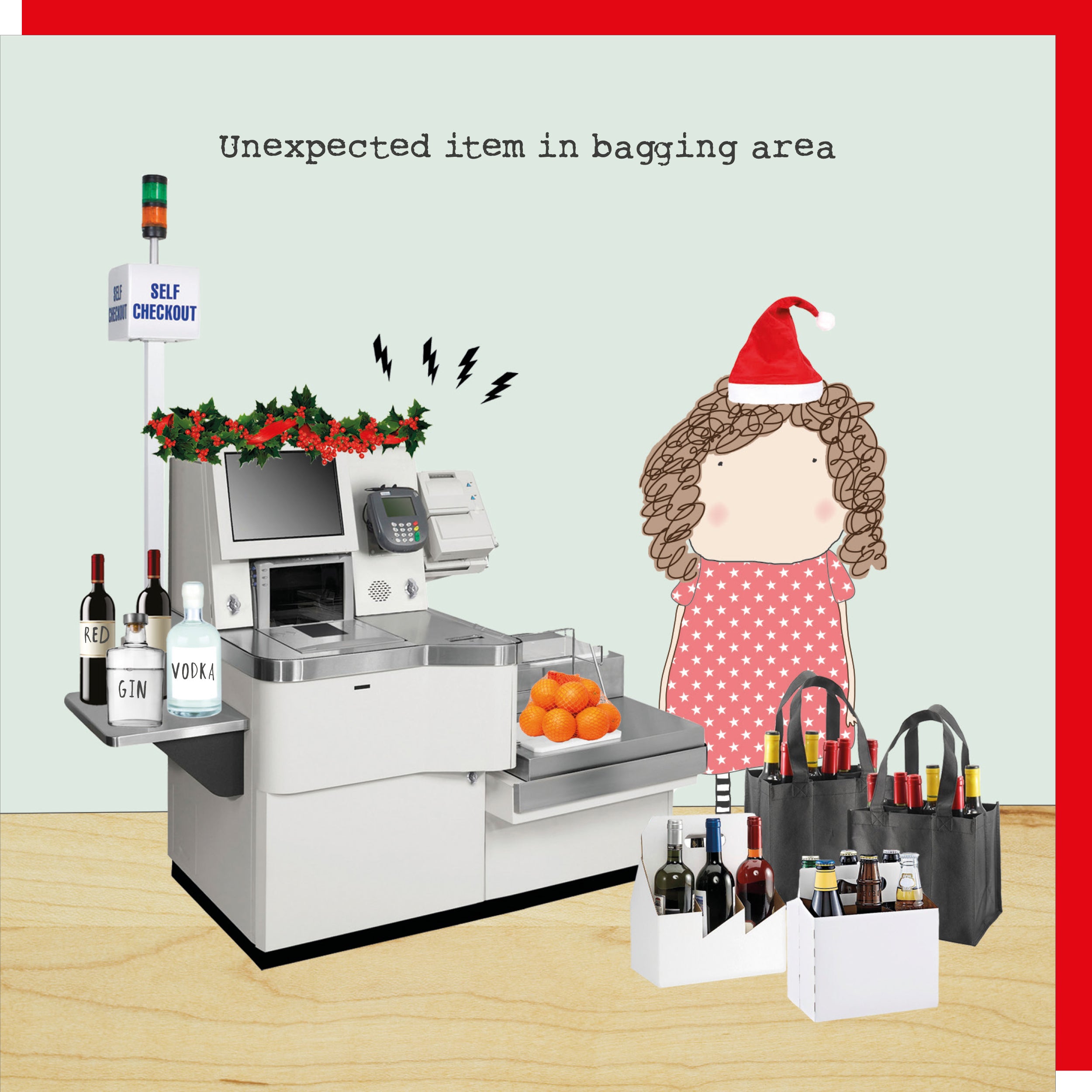 Rosie Made A Thing Bagging Area Xmas Christmas Card Greeting Card ...