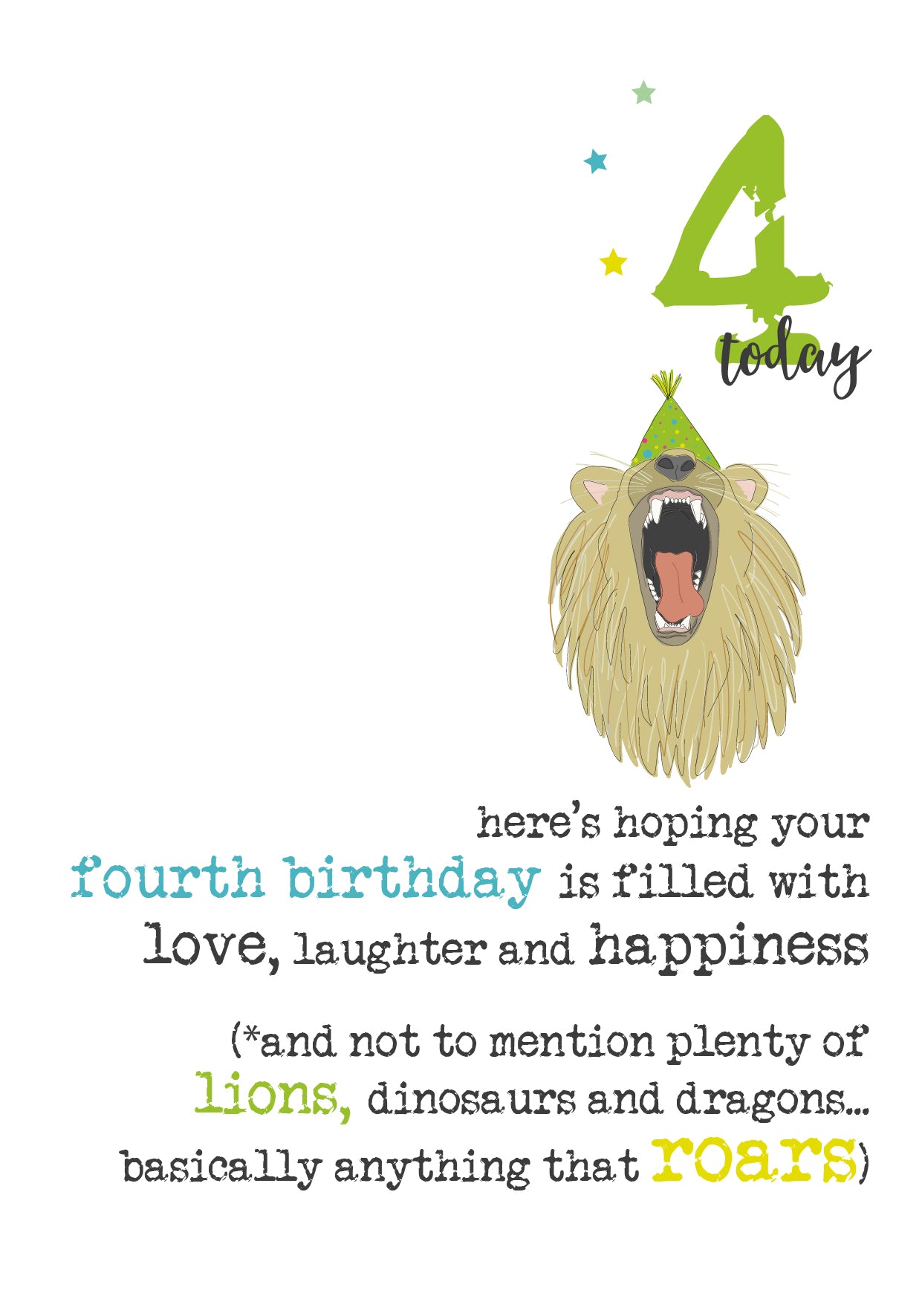 4th Birthday Sparkle Finished Greeting Card – Love Kate's
