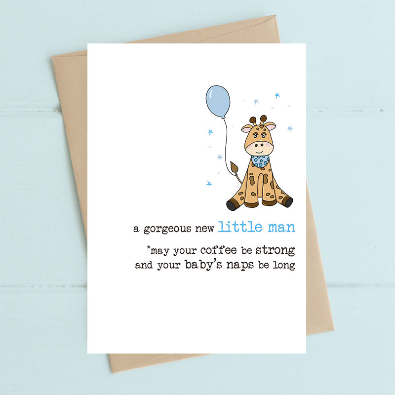 Gorgeous New Little Man Strong Coffee Greeting Card – Love Kate's